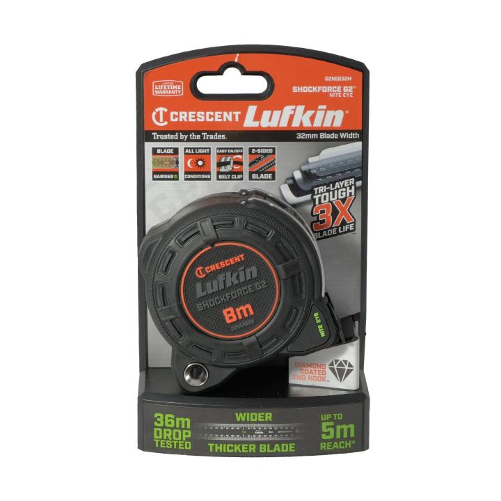 Shockforce Nite Eye G2 8m X 32mm Tape Measure Crescent Tools